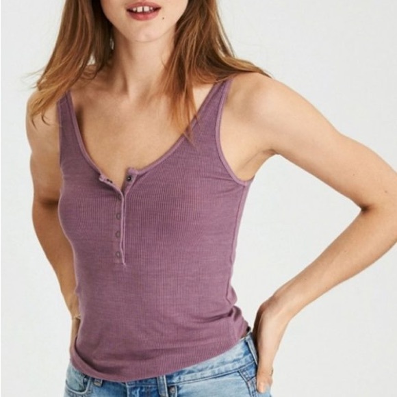 American Eagle Outfitters | Tops | American Eagle Purple Soft Sexy Ribbed Tank Top | Poshmark